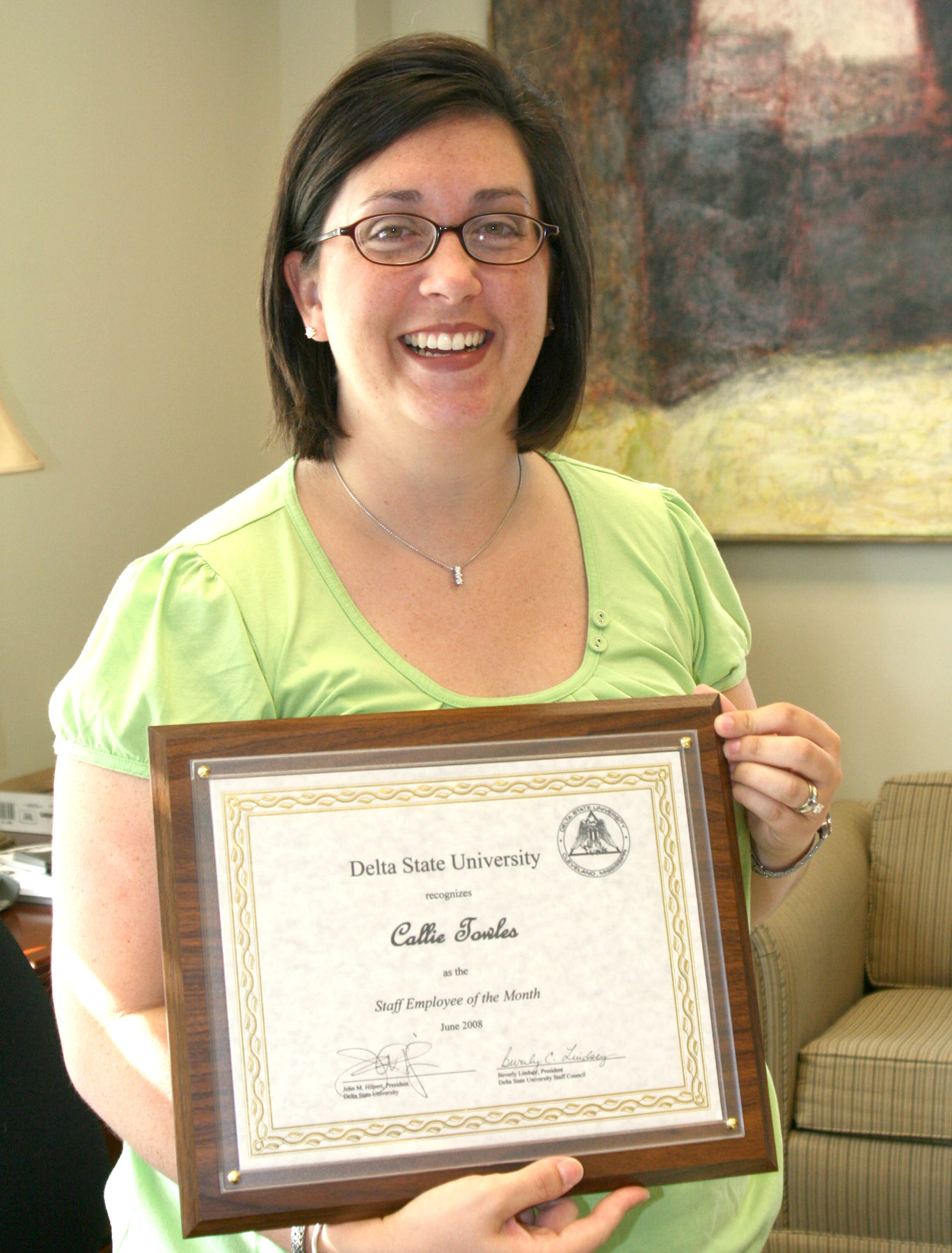 Staff Council's Employee of the Month for 2008 - Delta State University
