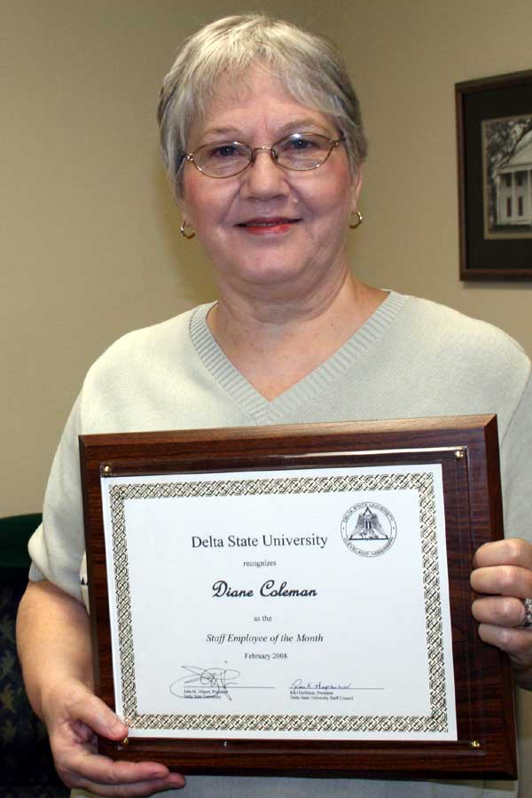 Staff Council's Employee of the Month for 2008 - Delta State University