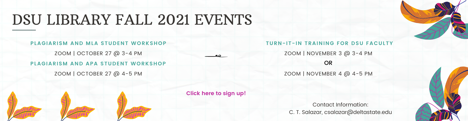 Header for Fall 2021 Events - Library Header for Fall 2021 Events - Library