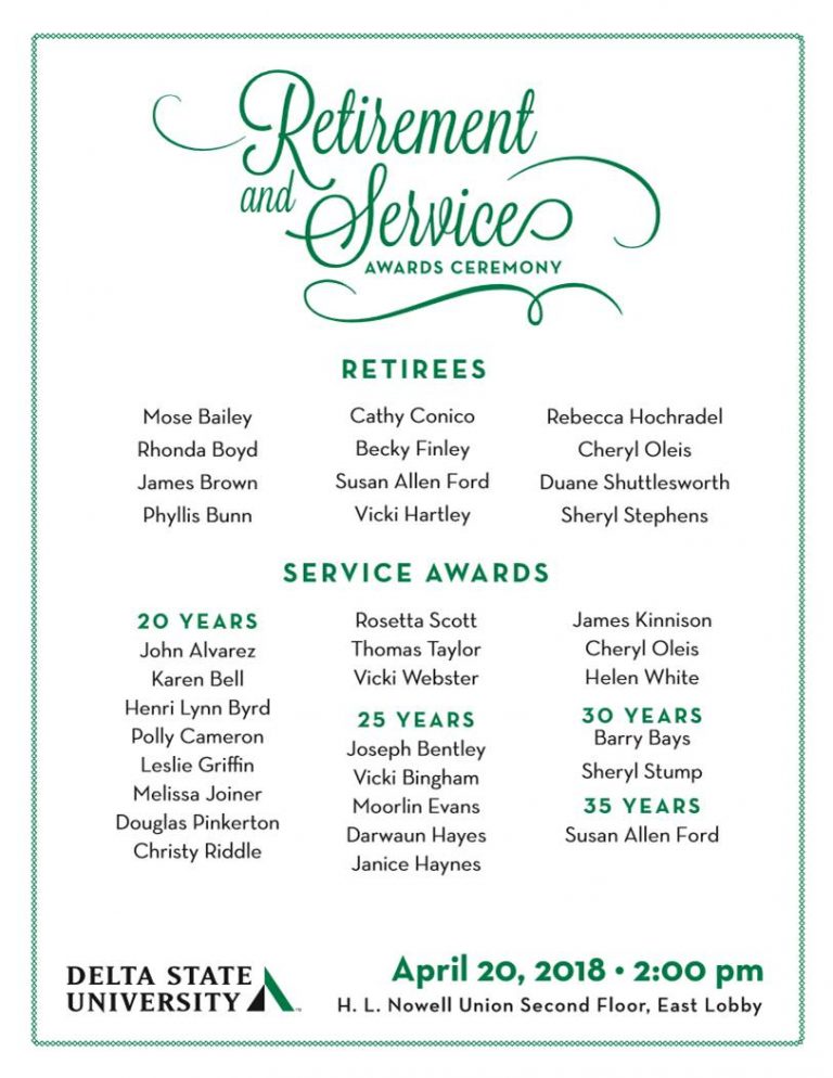 April 20: Retirement and Service Awards Ceremony - News and Events